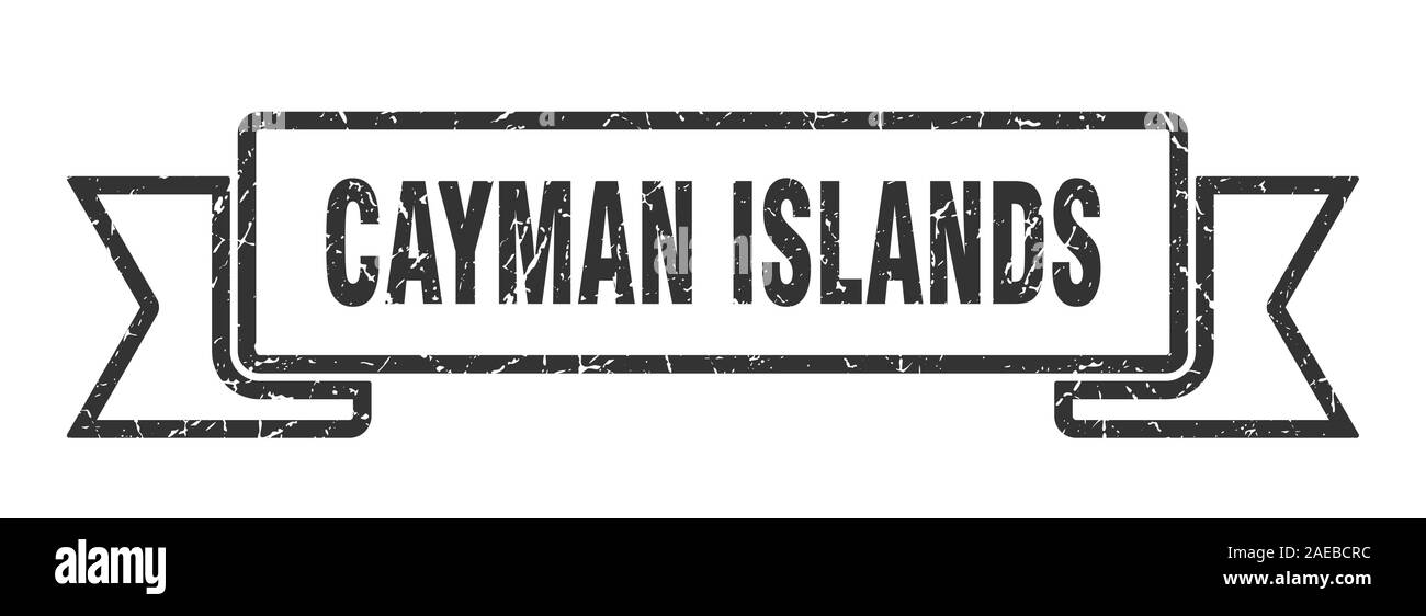 Cayman Islands ribbon. Black Cayman Islands grunge band sign Stock ...