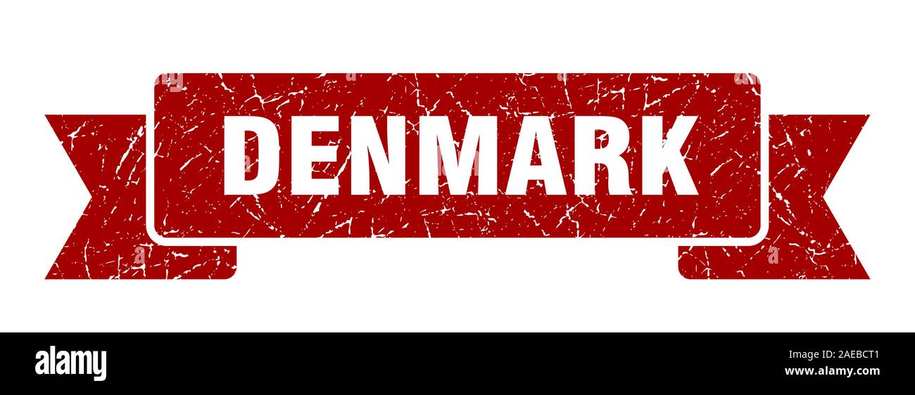 Denmark ribbon. Red Denmark grunge band sign Stock Vector Image & Art ...