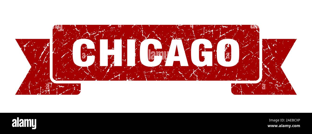 Chicago ribbon. Red Chicago grunge band sign Stock Vector Image & Art ...