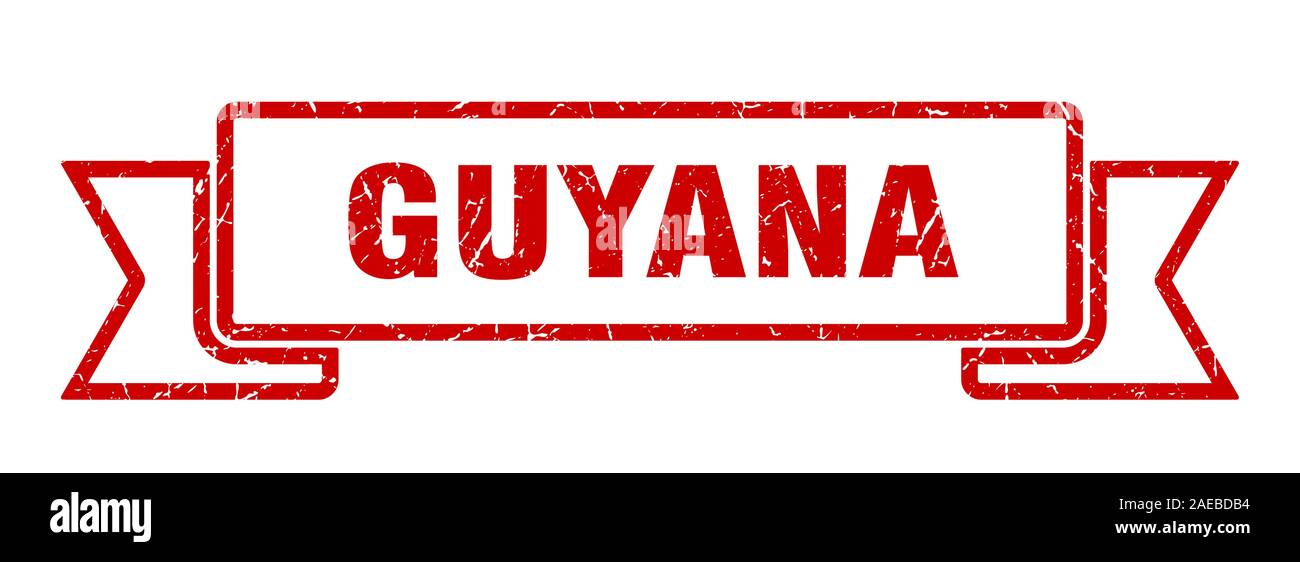 Guyana ribbon. Red Guyana grunge band sign Stock Vector Image & Art - Alamy