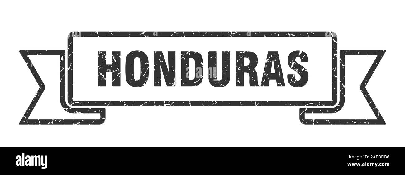 Honduras ribbon. Black Honduras grunge band sign Stock Vector Image ...