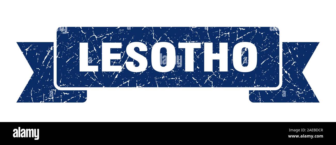 Lesotho ribbon. Blue Lesotho grunge band sign Stock Vector Image & Art ...