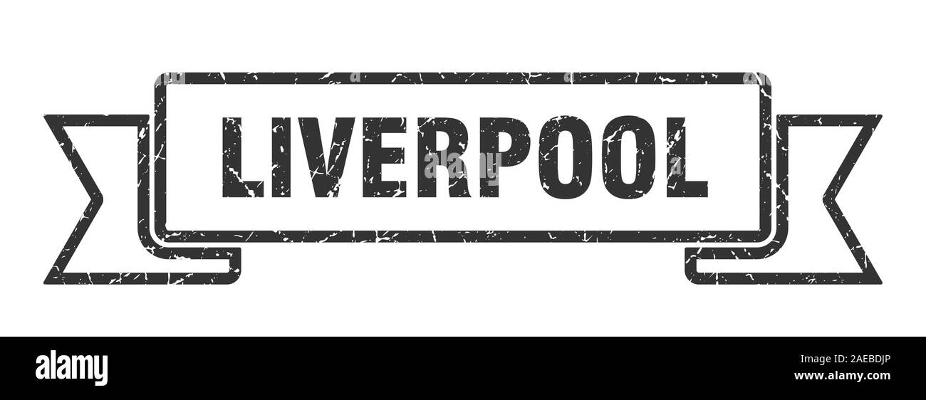 Liverpool ribbon. Black Liverpool grunge band sign Stock Vector Image ...