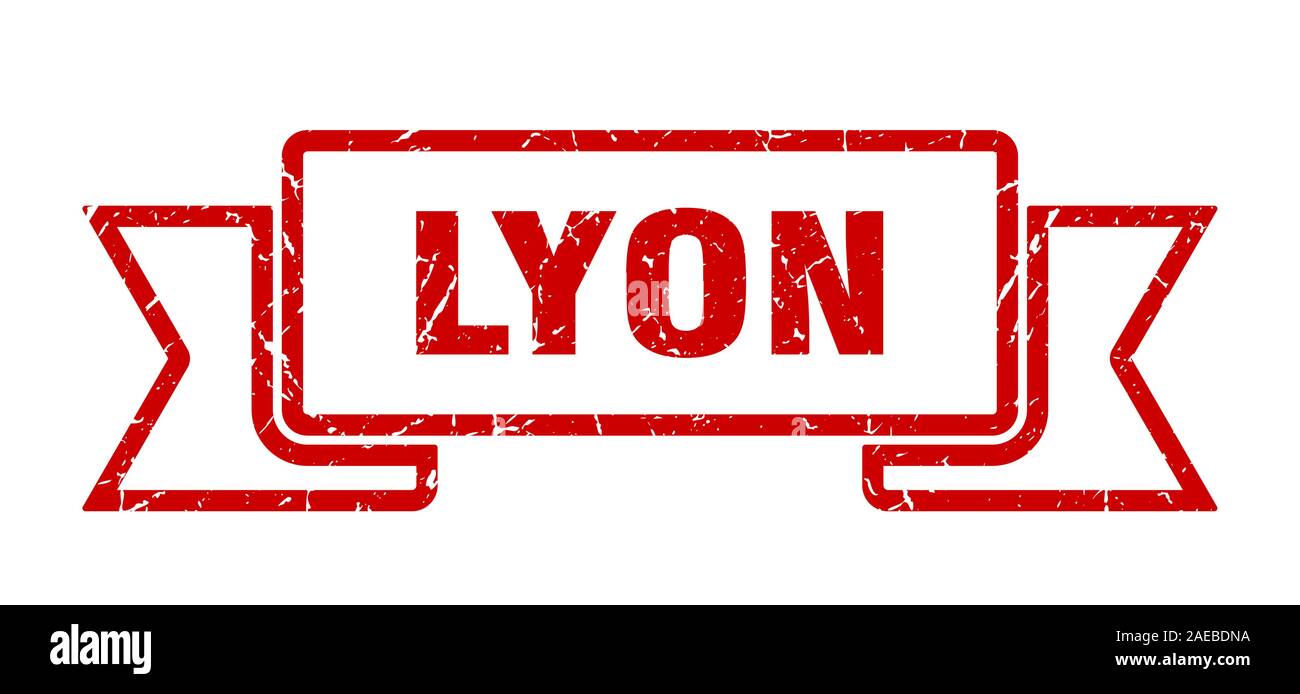 Lyon ribbon. Red Lyon grunge band sign Stock Vector Image & Art - Alamy