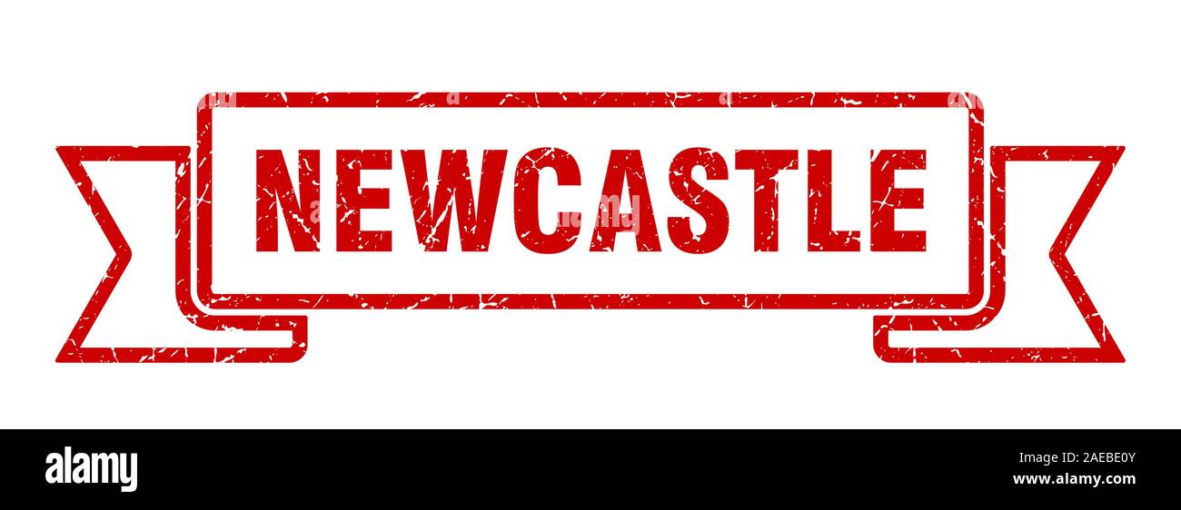 Newcastle ribbon. Red Newcastle grunge band sign Stock Vector Image ...