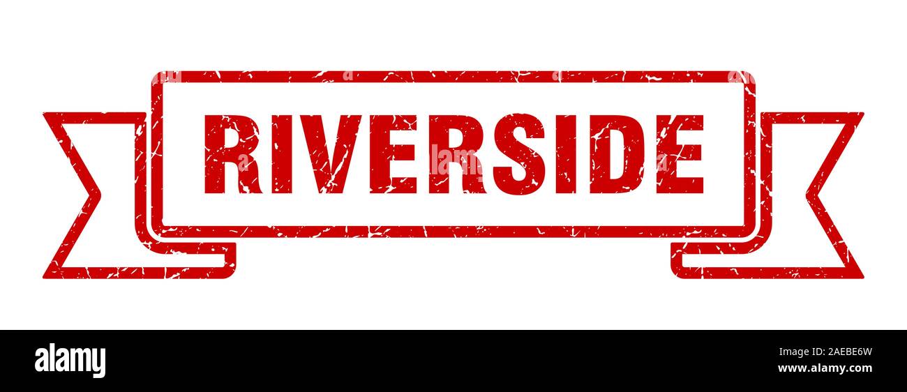 Riverside ribbon. Red Riverside grunge band sign Stock Vector Image ...