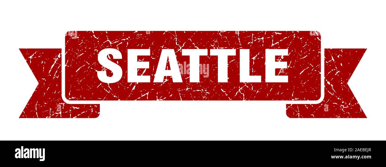 Seattle ribbon. Red Seattle grunge band sign Stock Vector Image & Art ...