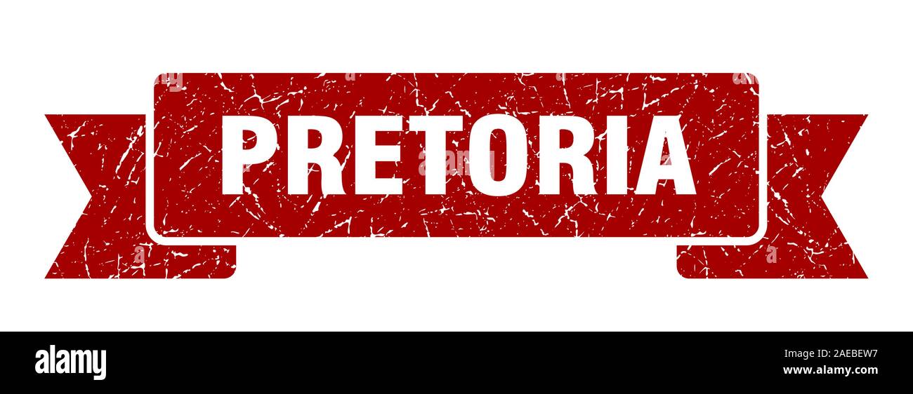 Pretoria ribbon. Red Pretoria grunge band sign Stock Vector Image & Art ...