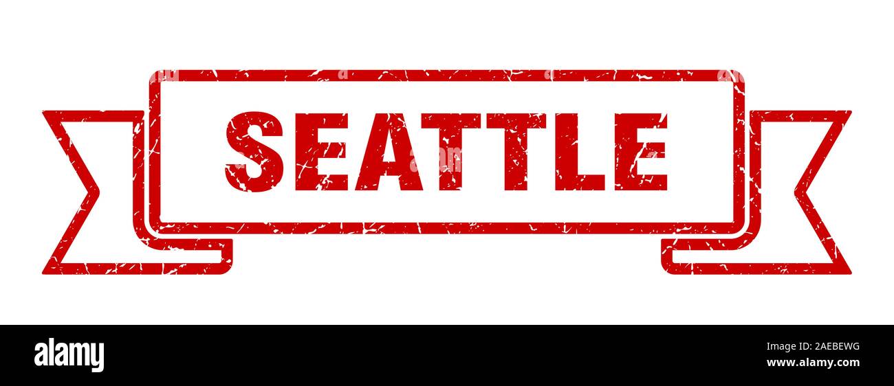 Seattle ribbon. Red Seattle grunge band sign Stock Vector Image & Art ...