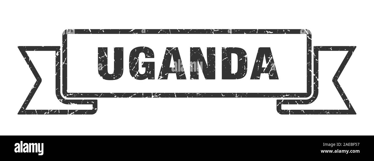 Uganda ribbon. Black Uganda grunge band sign Stock Vector Image & Art ...