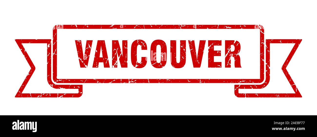Vancouver ribbon. Red Vancouver grunge band sign Stock Vector Image ...