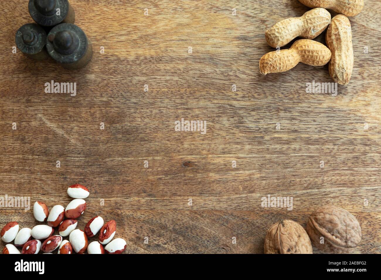 Set of different foods- whole grains, beans and legumes, seeds and nuts ...