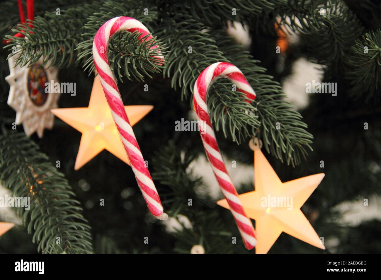 Christmas candy canes illuminated hi-res stock photography and images ...