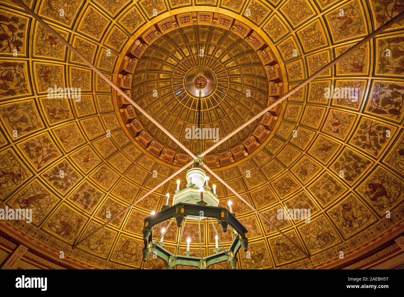 The ornate and colourful ceiling decorations in Lady Bute's Bedroom at ...
