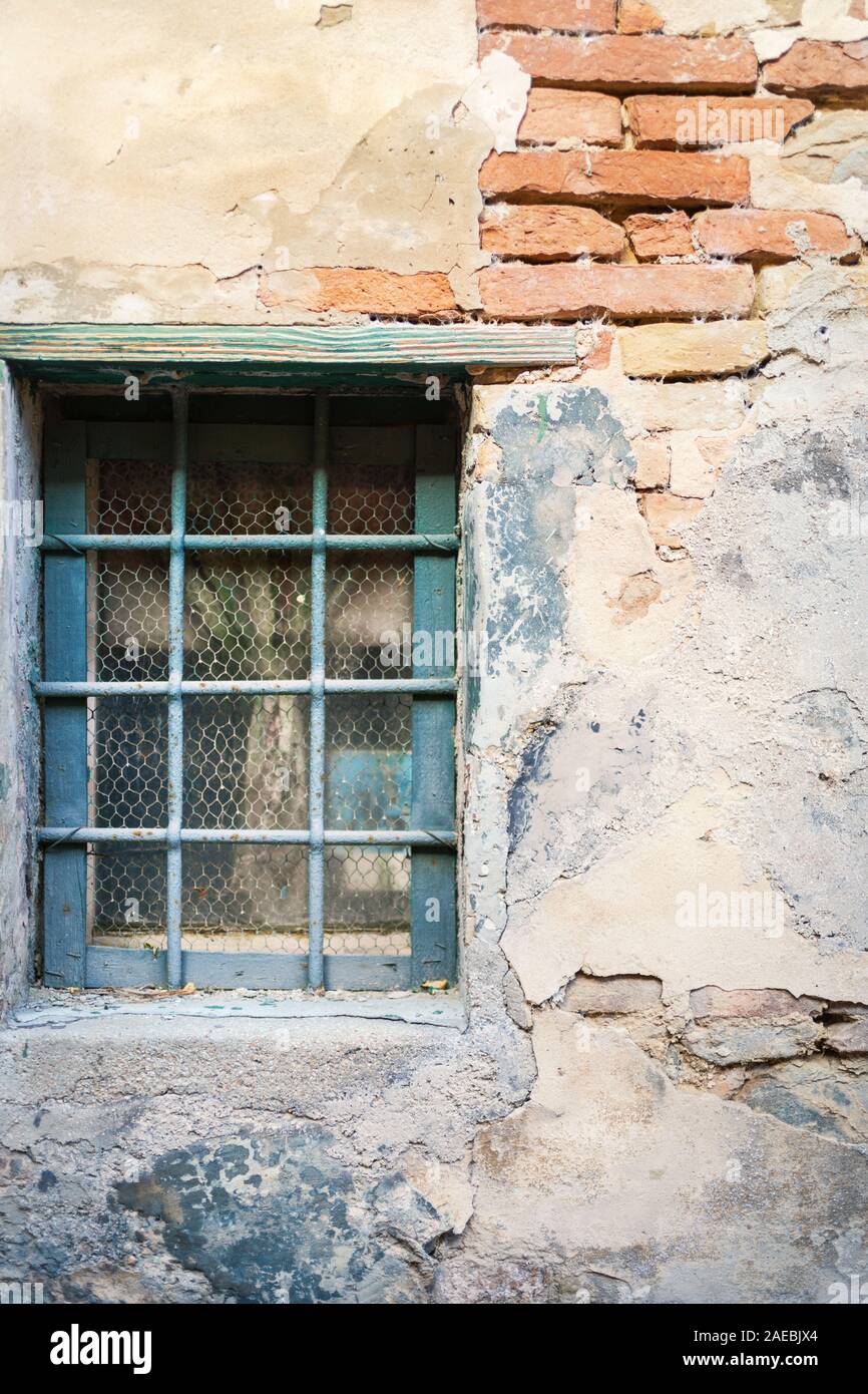 Small window with railings, old building, facade detail Stock Photo - Alamy