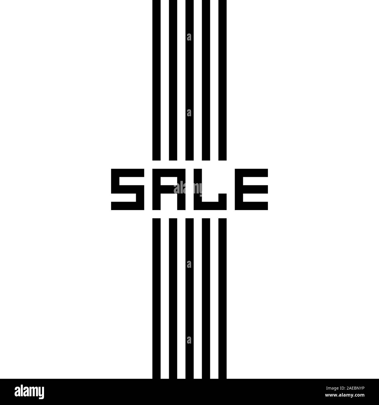 The inscription sale on white background of vertical stripes. Sale ...