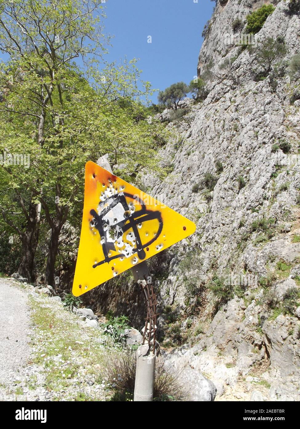 Road signs in corfu hi-res stock photography and images - Alamy