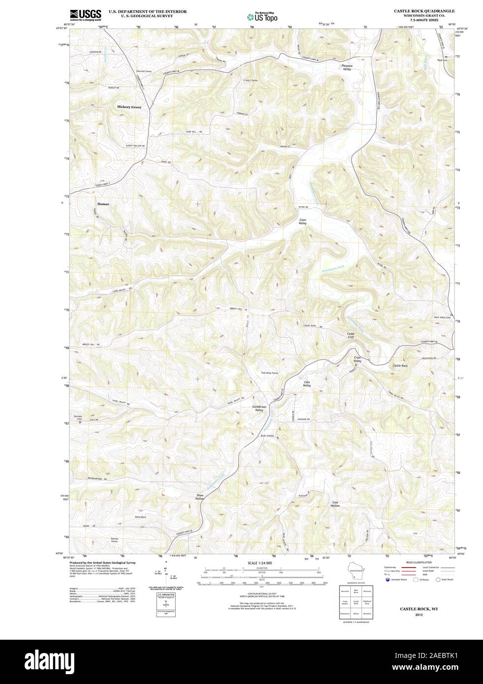 Map of castle rock Cut Out Stock Images & Pictures - Alamy