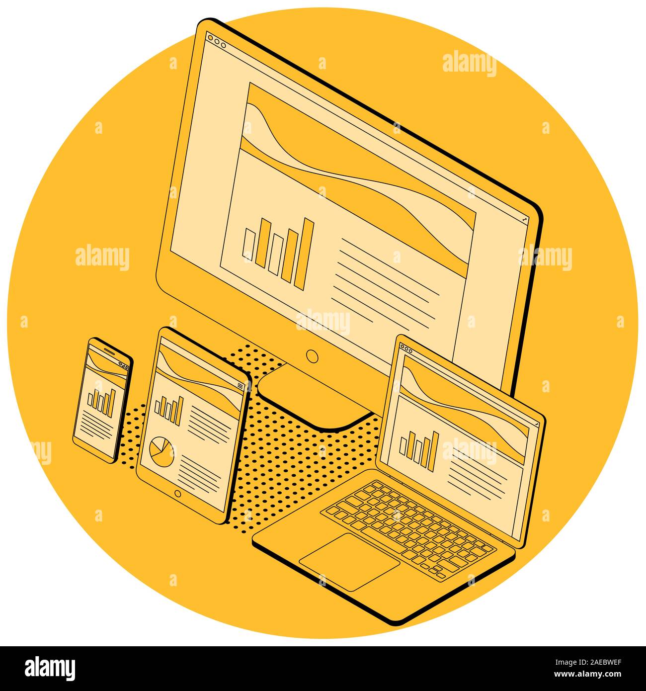 vector concept for responsive web design Stock Vector Image & Art - Alamy