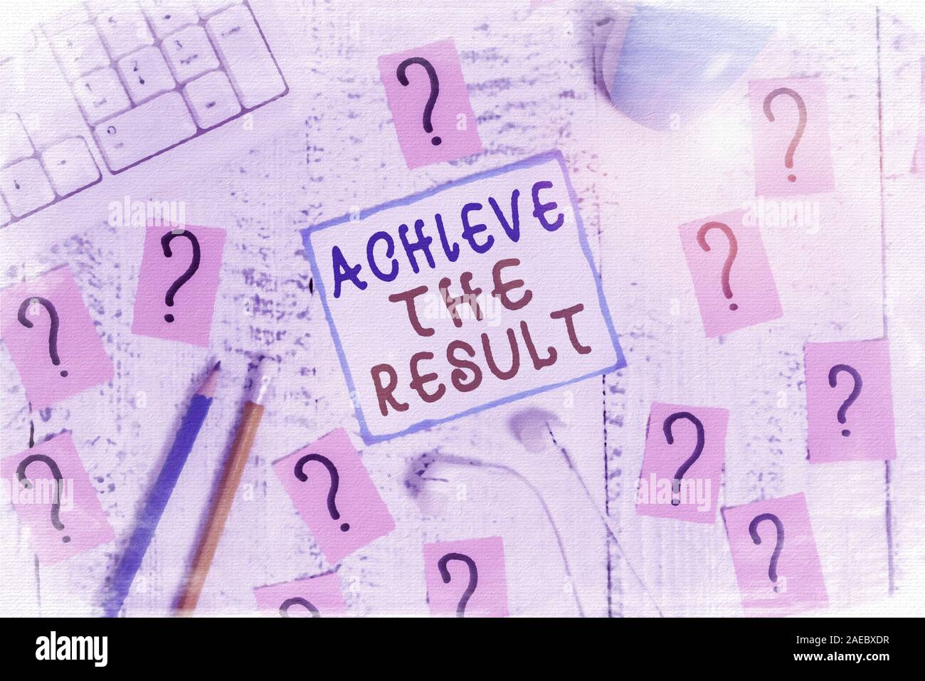 Writing note showing Achieve The Result. Business concept for Receive ...
