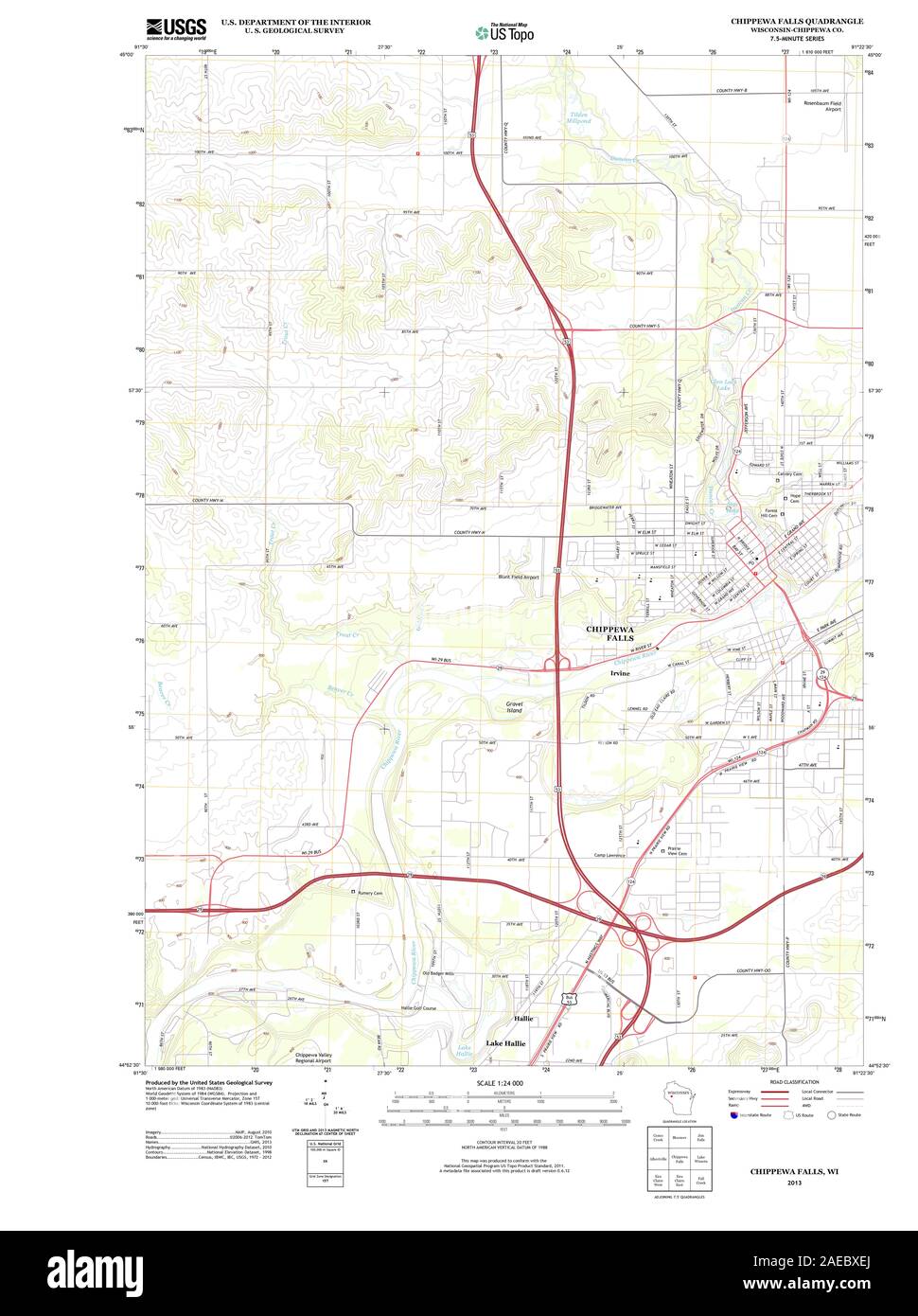 Chippewa falls map hi-res stock photography and images - Alamy