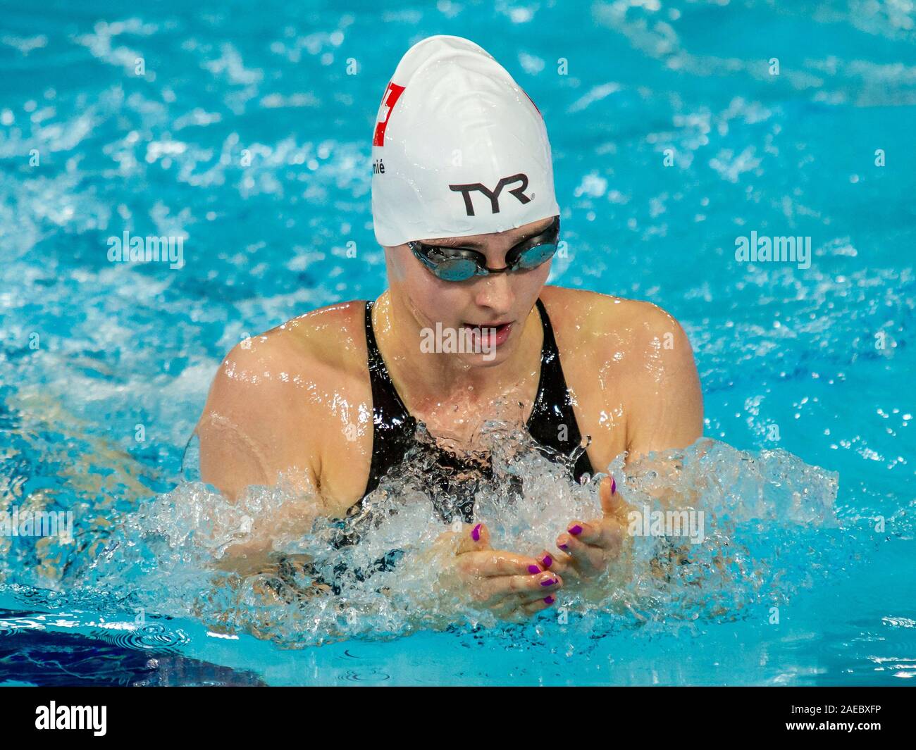 Lisa Mamie of Switzerland in action on Day 5 Women's 200m breaststroke ...