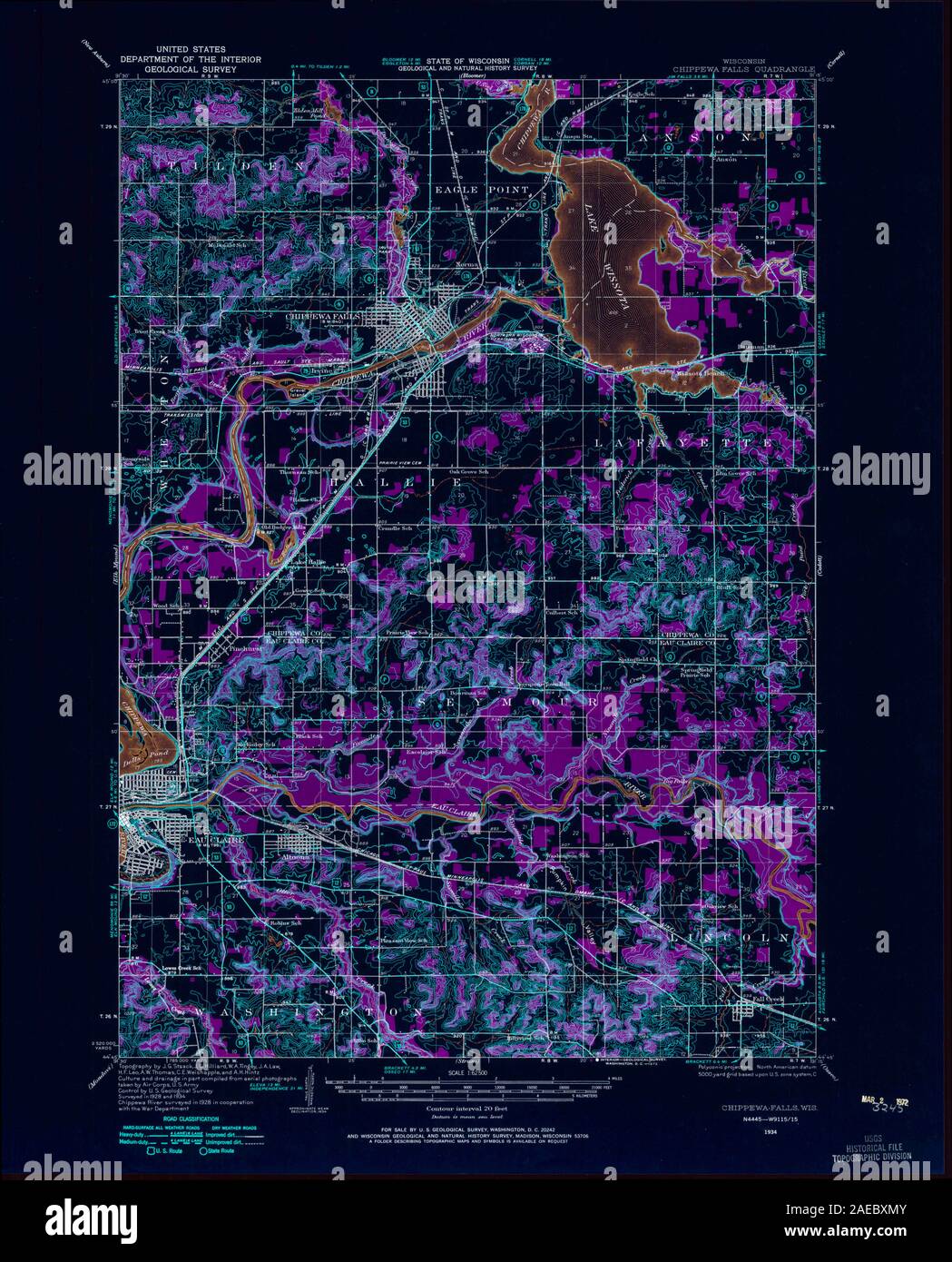 Map of chippewa falls hi-res stock photography and images - Alamy