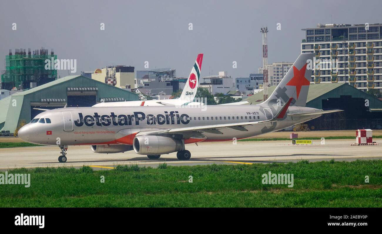 Saigon, Vietnam - May 22, 2019. VN-A571 Jetstar Pacific Airlines Airbus ...