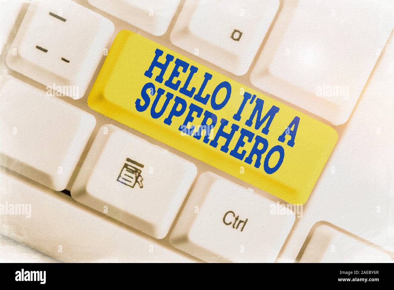 Text sign showing Hello I M A Superhero. Business photo text Believing ...