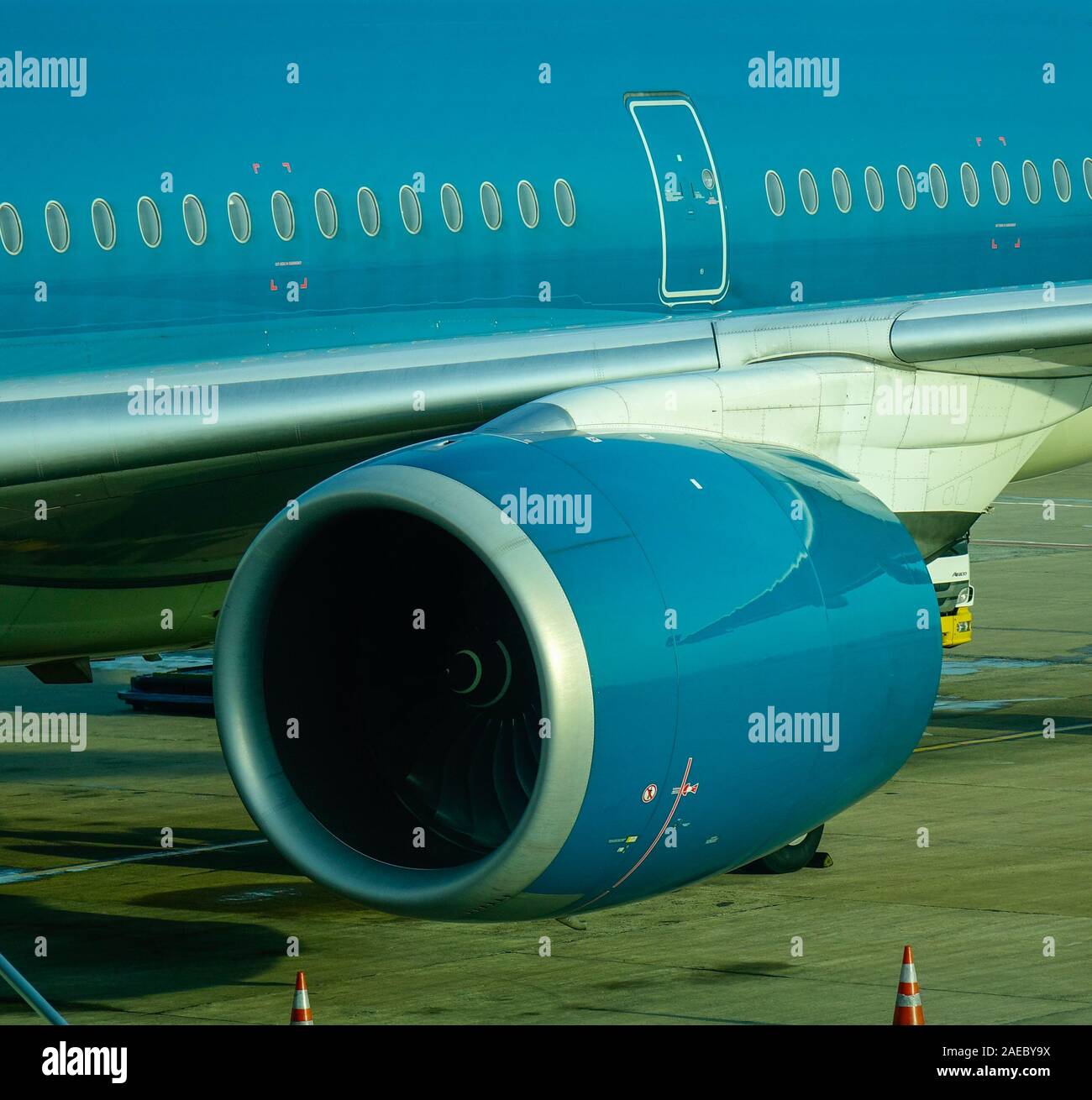 Saigon, Vietnam - May 22, 2019. Rolls-Royce Trent XWB turbojet engine ...