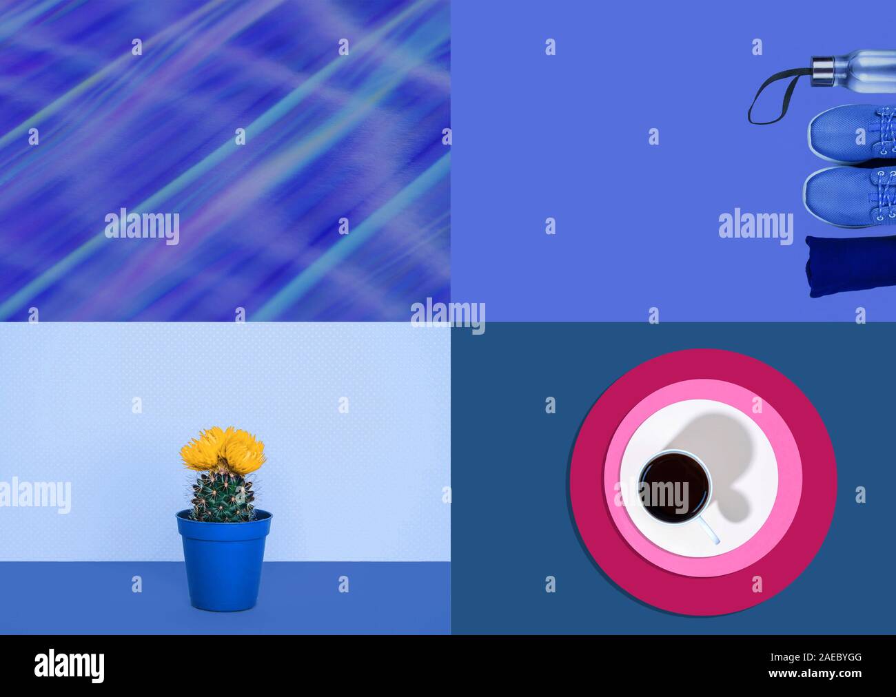 Collage inspired by blue color of the year Stock Photo - Alamy