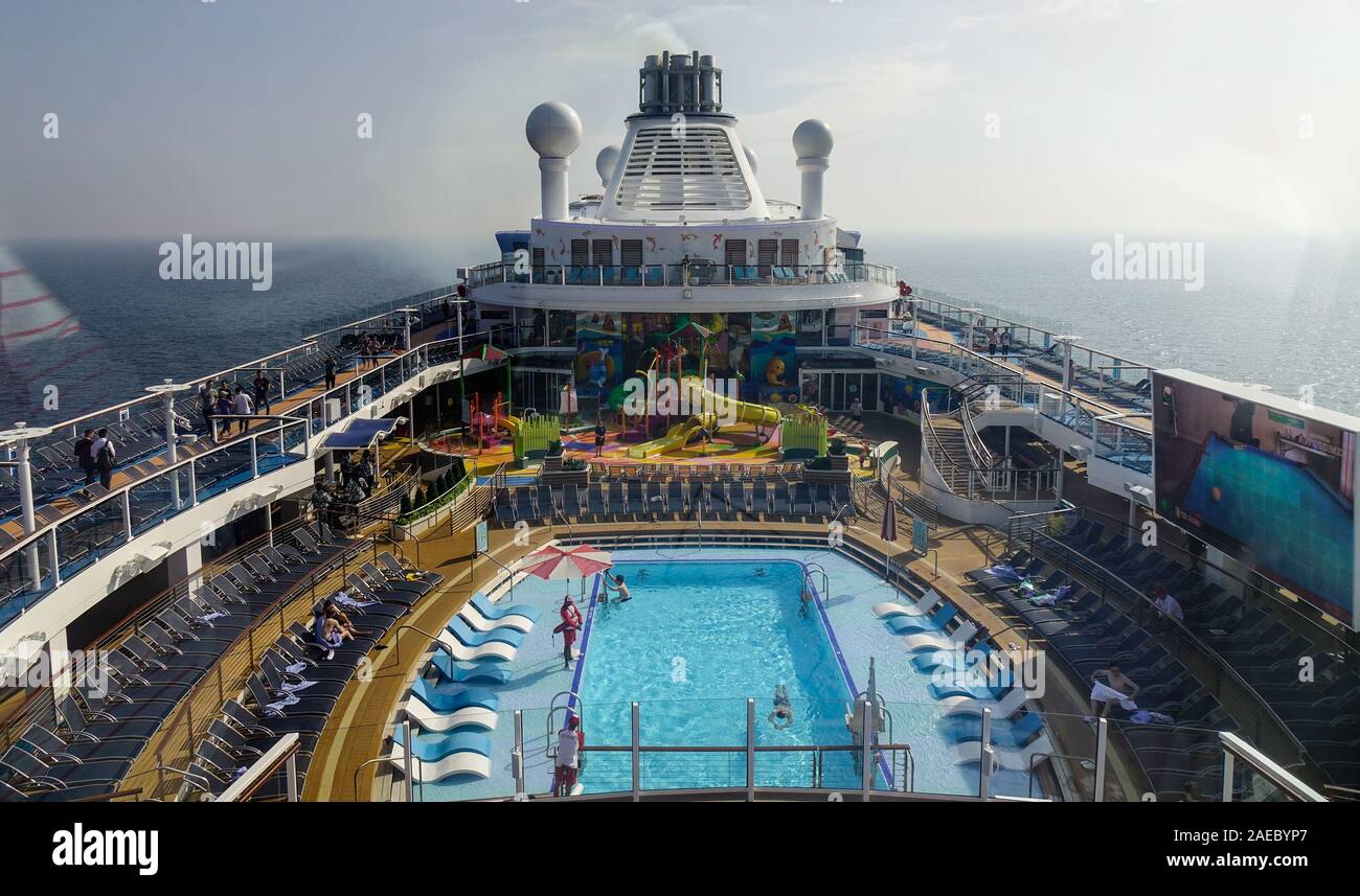 Shanghai, China - Jun 4, 2019. Aerial view of Spectrum of the Seas by ...
