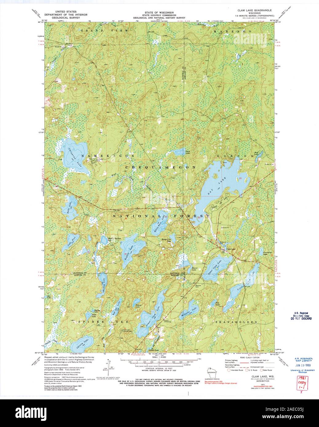 Clam lake map hi-res stock photography and images - Alamy