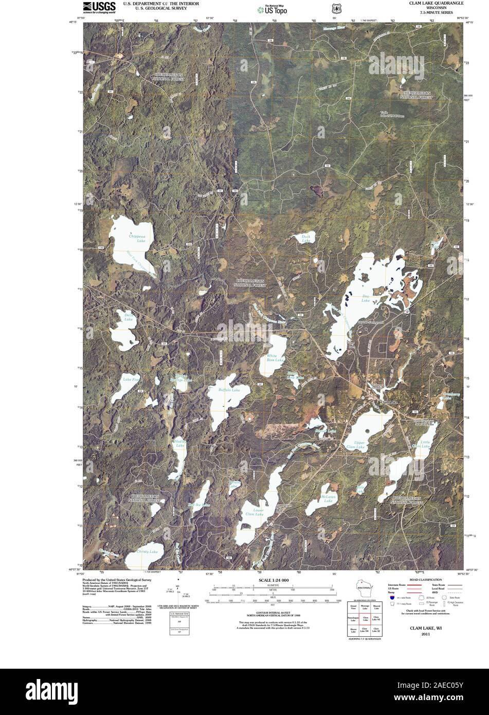 Clam lake map hi-res stock photography and images - Alamy