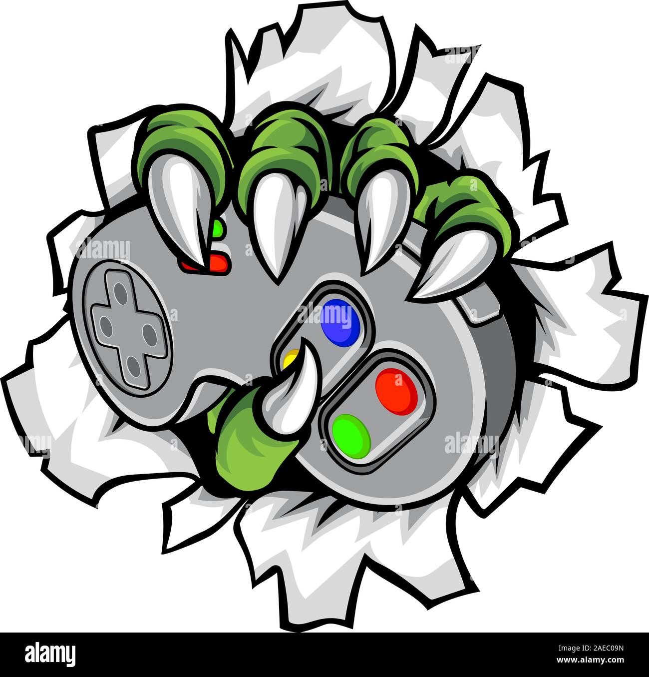 Monster Gamer Claws Holding Games Controller Stock Vector Image & Art ...