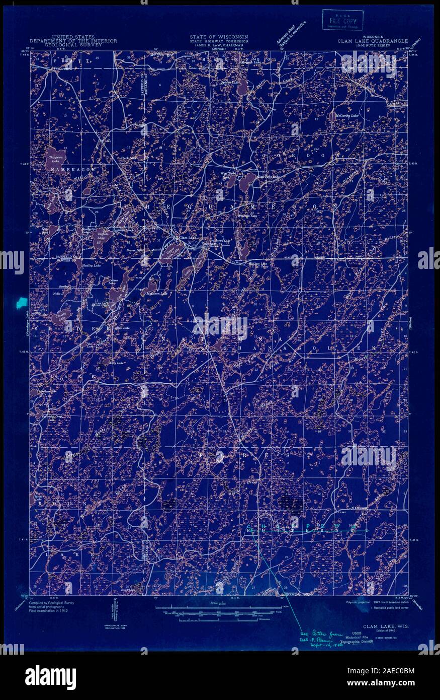 Clam lake map hi-res stock photography and images - Alamy