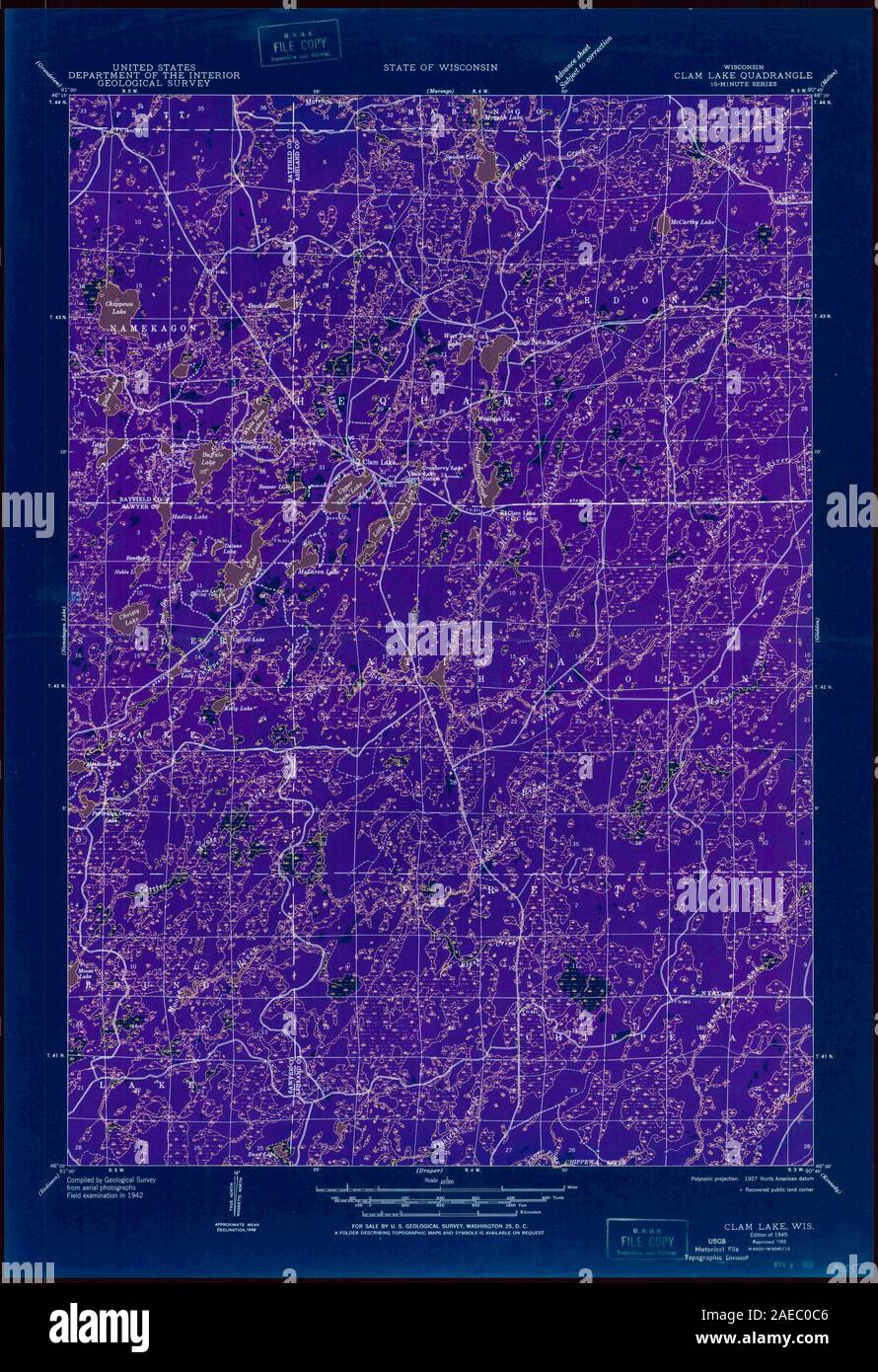 Map of clam lake hi-res stock photography and images - Alamy