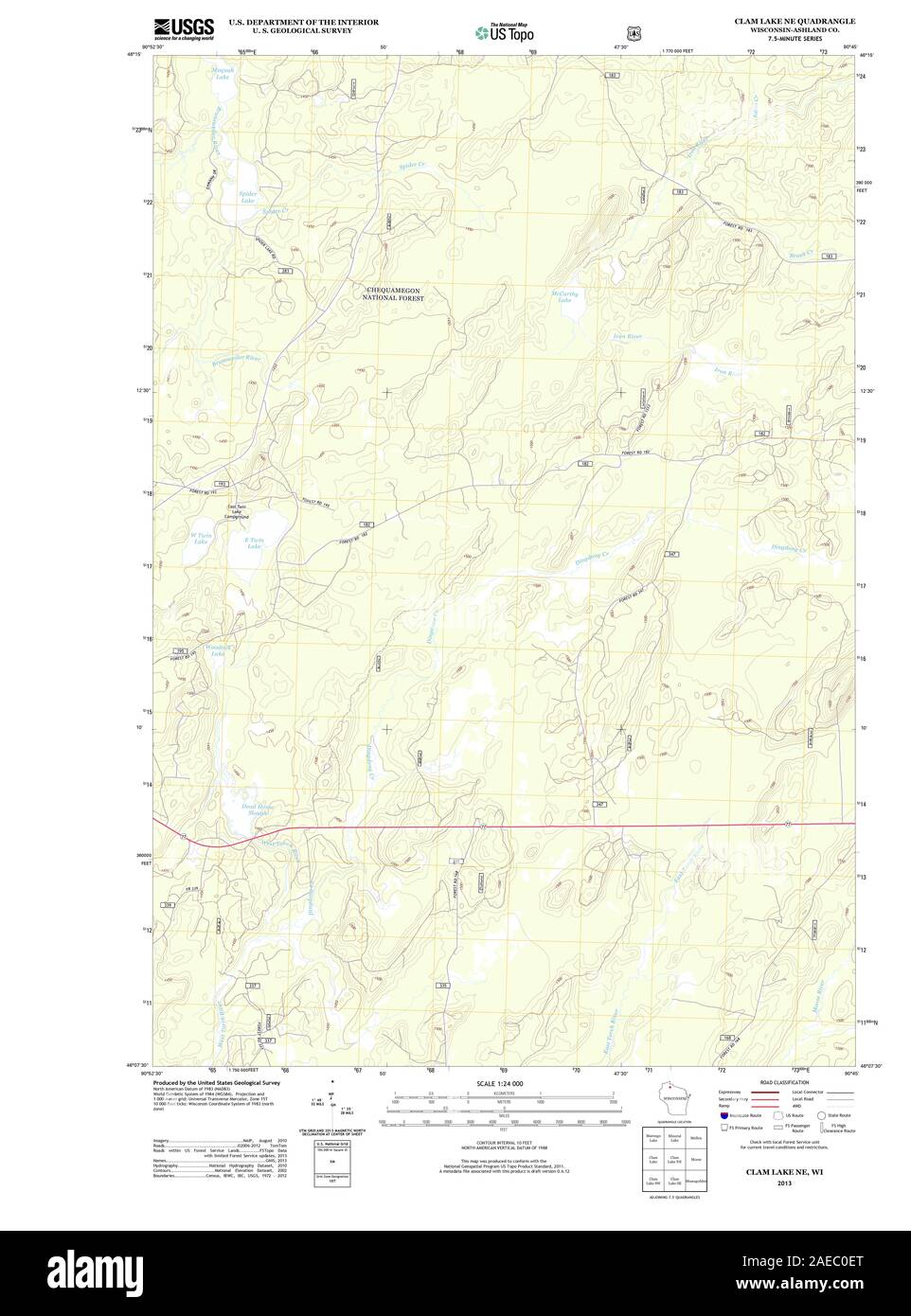 Clam lake map hi-res stock photography and images - Alamy