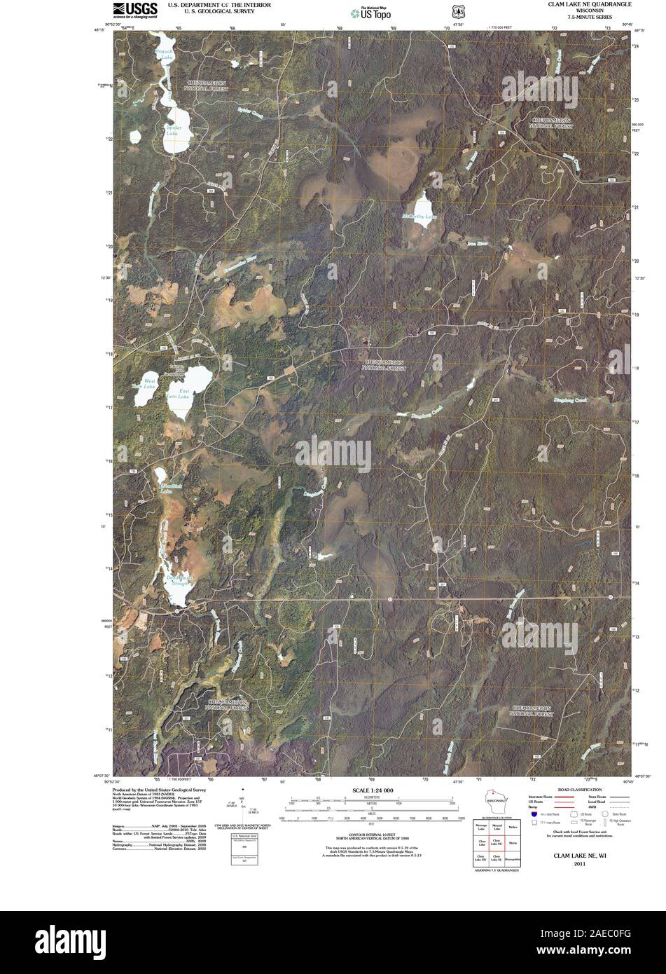 Clam lake map hi-res stock photography and images - Alamy