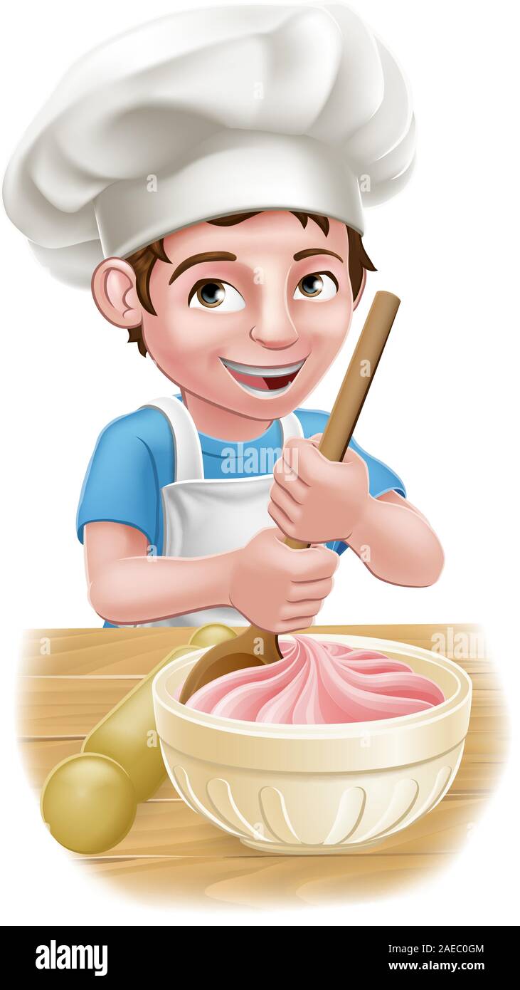 Boy Kid Chef Child Cartoon Character Baking Stock Vector Image & Art ...