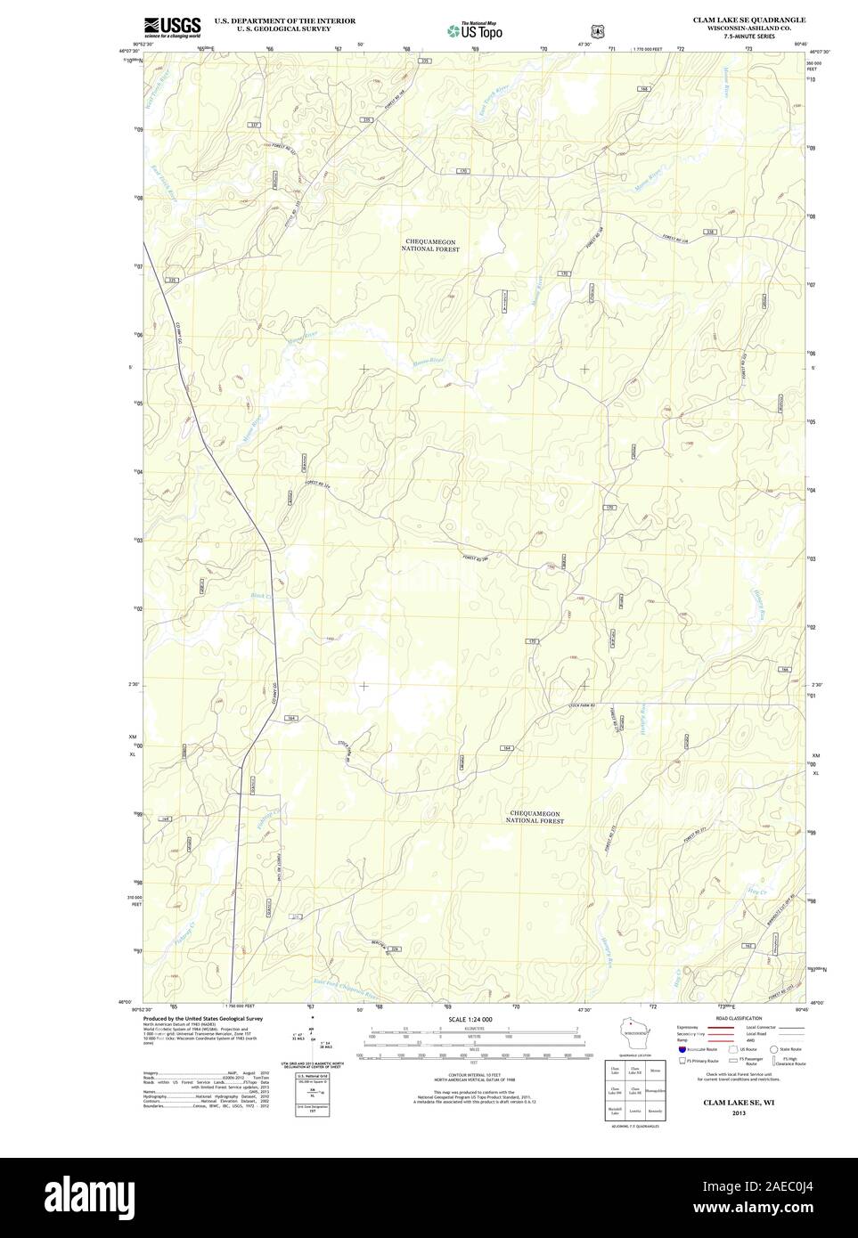 Clam lake map hi-res stock photography and images - Alamy