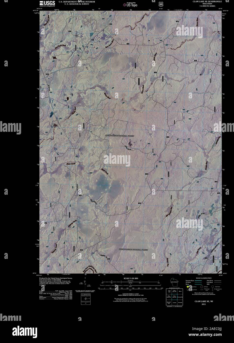 Clam lake map hi-res stock photography and images - Alamy