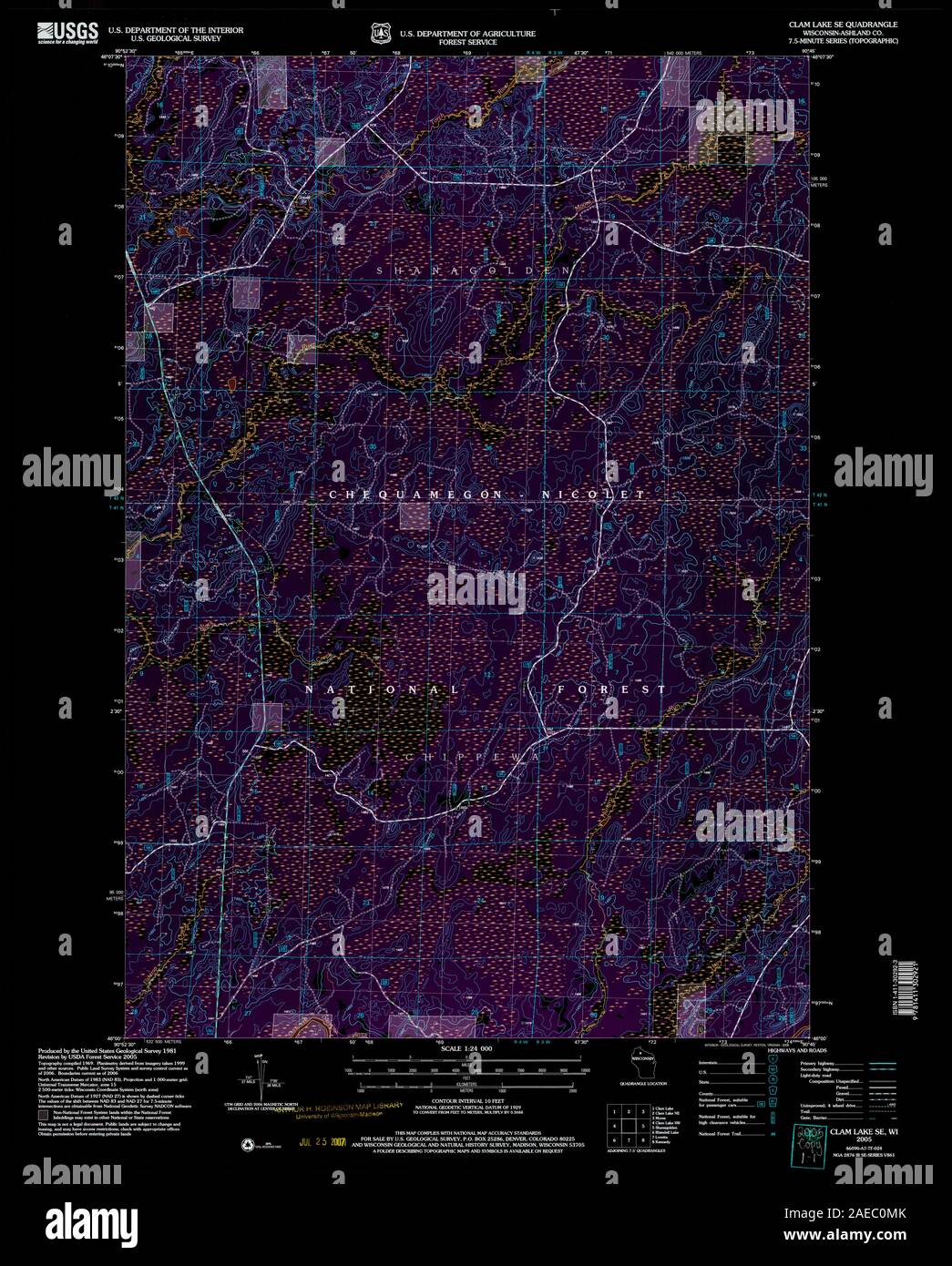 Clam lake map hi-res stock photography and images - Alamy