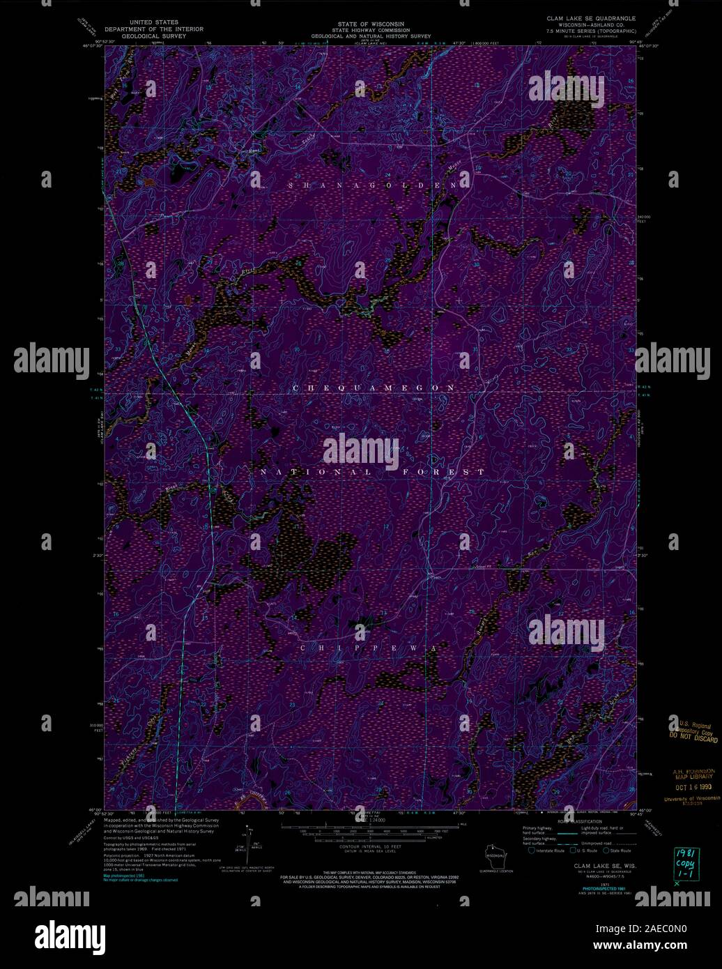 Clam lake map hi-res stock photography and images - Alamy