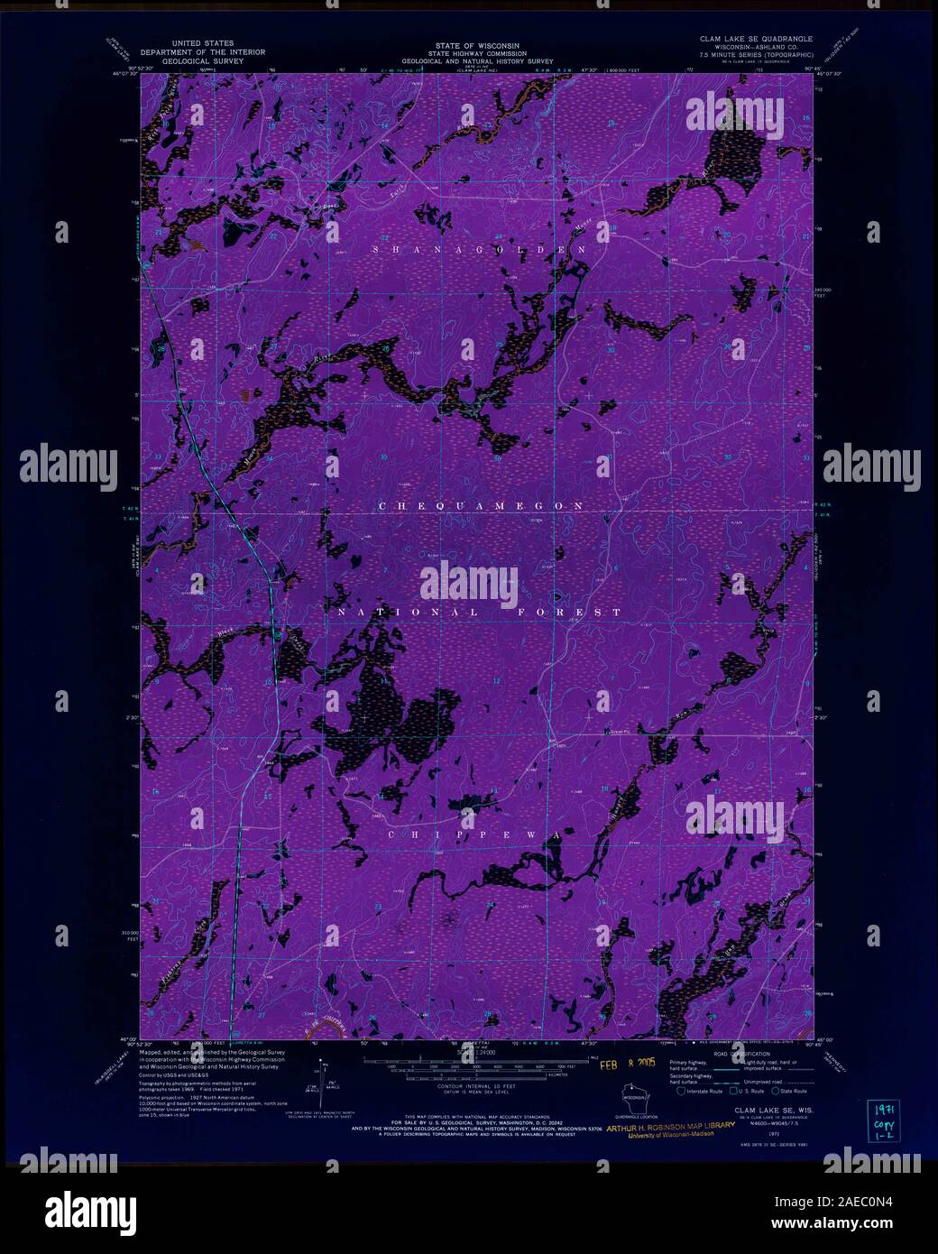 Clam lake map hi-res stock photography and images - Alamy