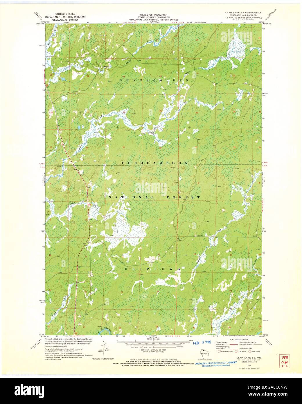 Clam lake map hi-res stock photography and images - Alamy