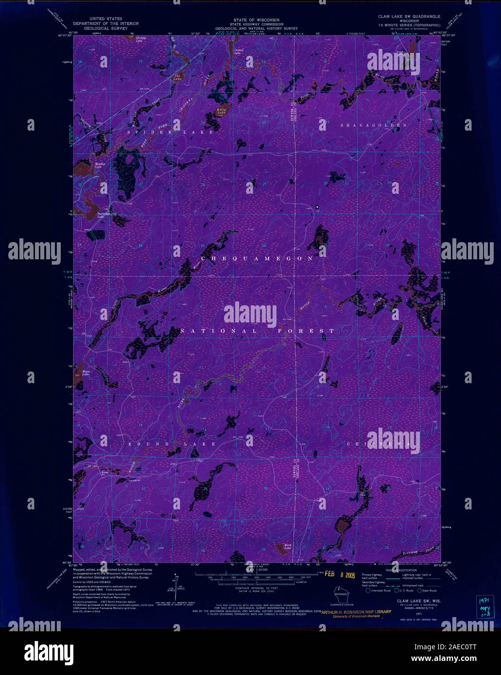 Clam lake map hi-res stock photography and images - Alamy