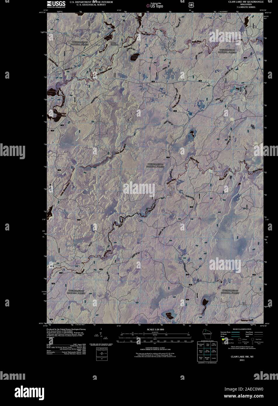 Clam lake map hi-res stock photography and images - Alamy