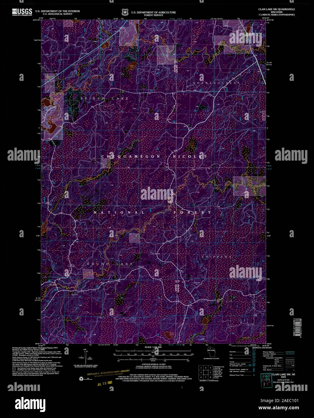 Map of clam lake hi-res stock photography and images - Alamy