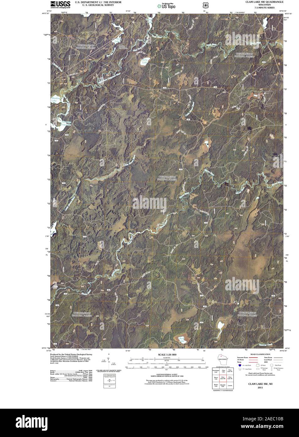 Map of clam lake hi-res stock photography and images - Alamy